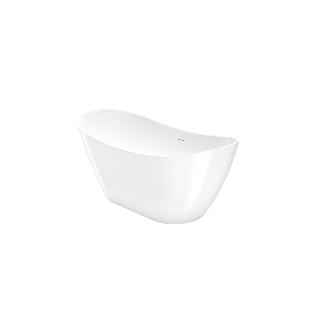 Maxx Mahaba 60 x 29 Acrylic Freestanding Oval Center Drain Bathtub in ...